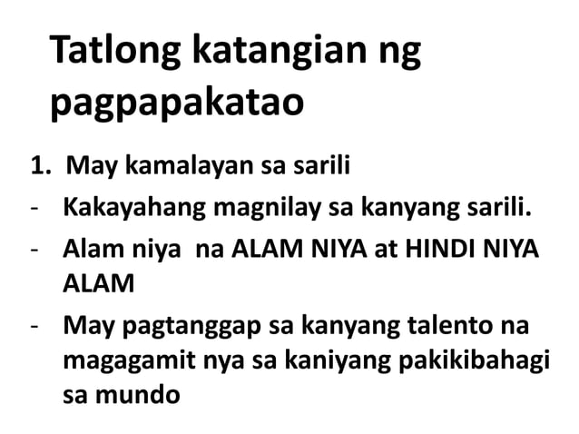 Ang mga katangian ng pagpapakatao | PPTX