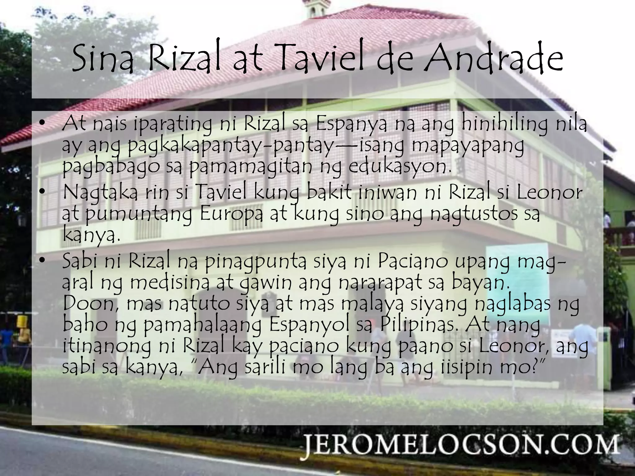 Ang mga Paglalakbay ni Rizal Pabalik sa Pilipinas | PPTX