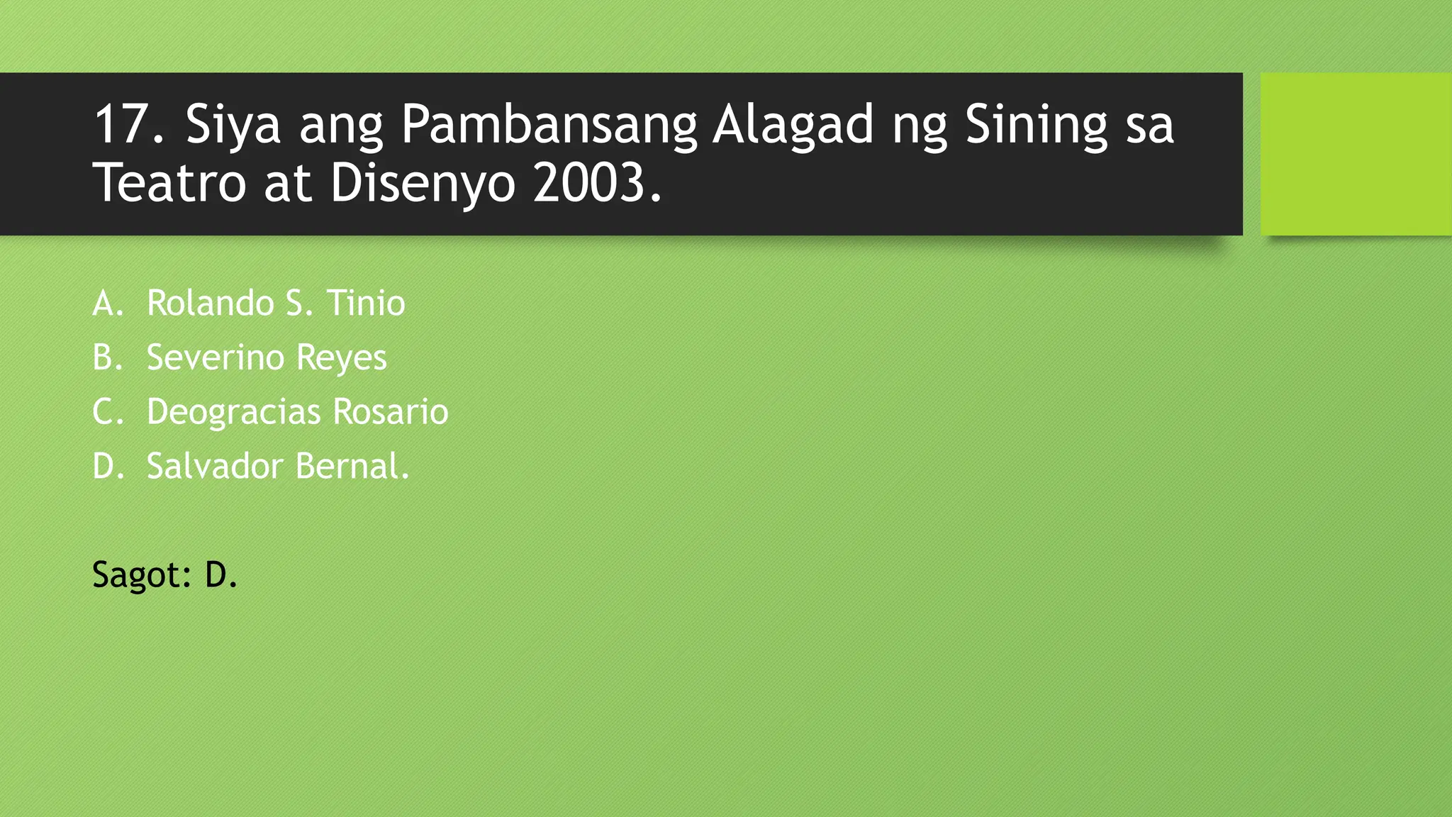 Ang mga Pambansang Alagad ng Sining sa Dulapptx | PPT