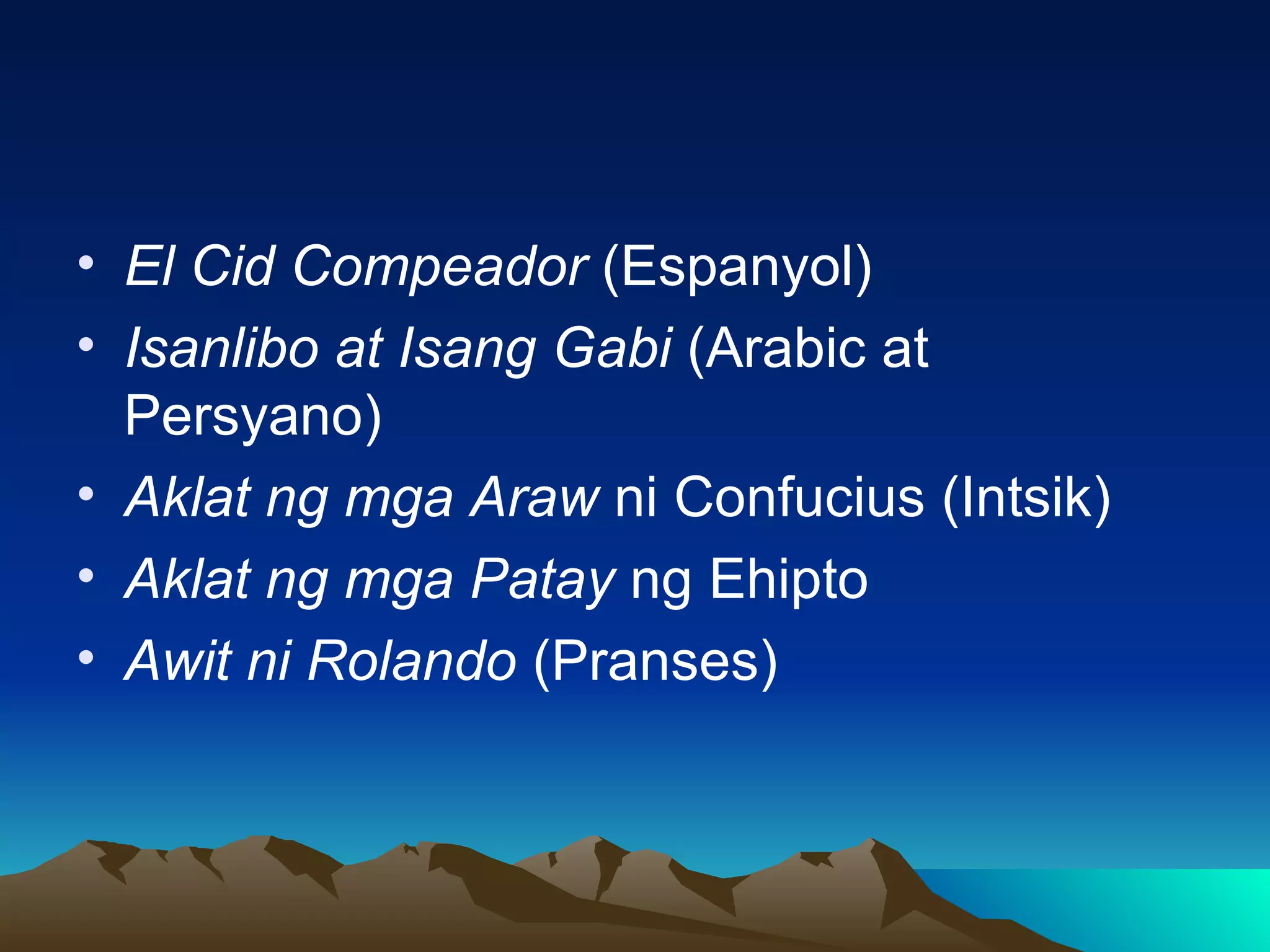 Ang Mga Panahon ng Panitikan | PPT