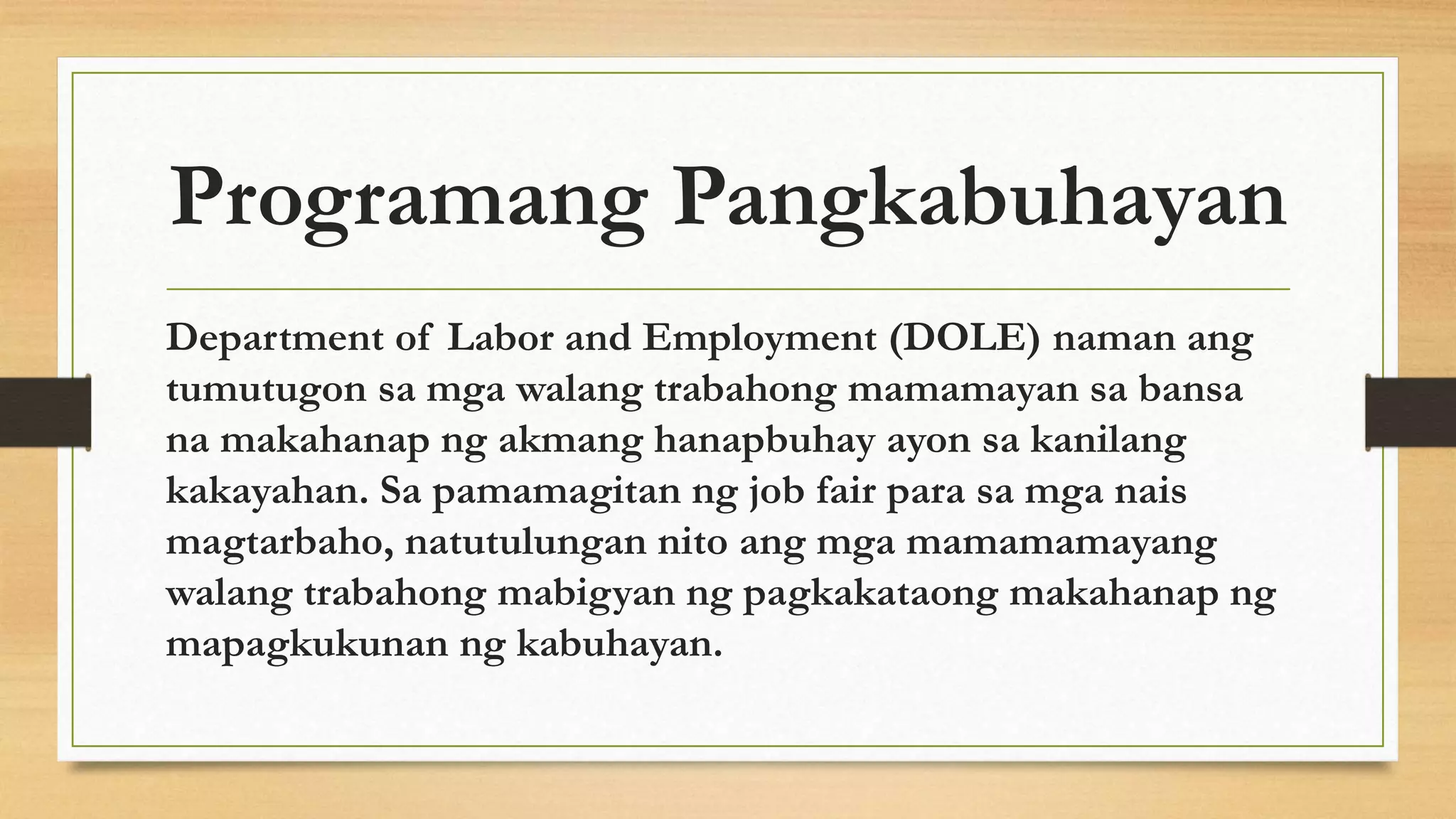 Ang mga Serbisyong Panlipunan ng Pamahalaan | PPTX