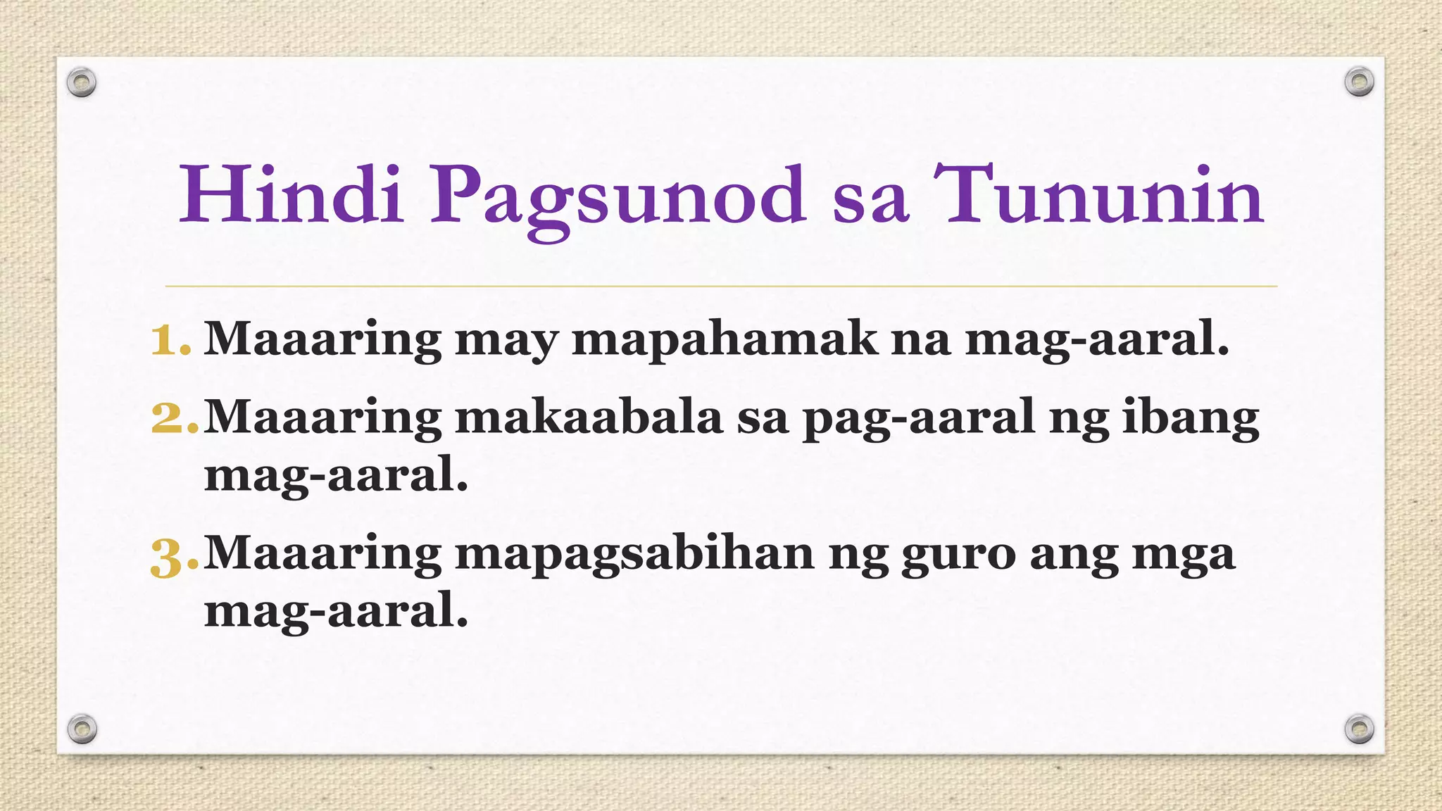 Ang mga Tuntunin ng Paaralan | PPTX