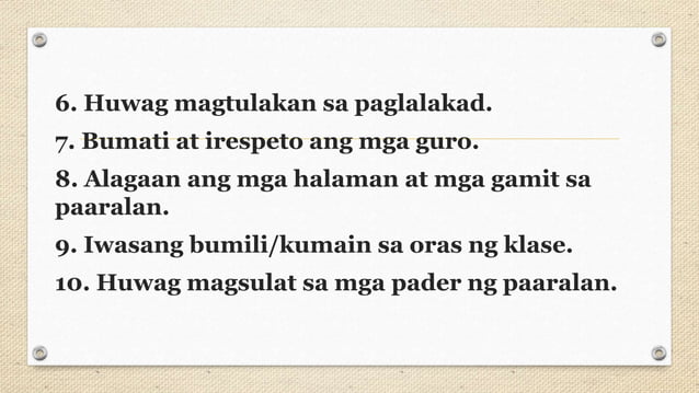 Ang mga Tuntunin ng Paaralan | PPTX