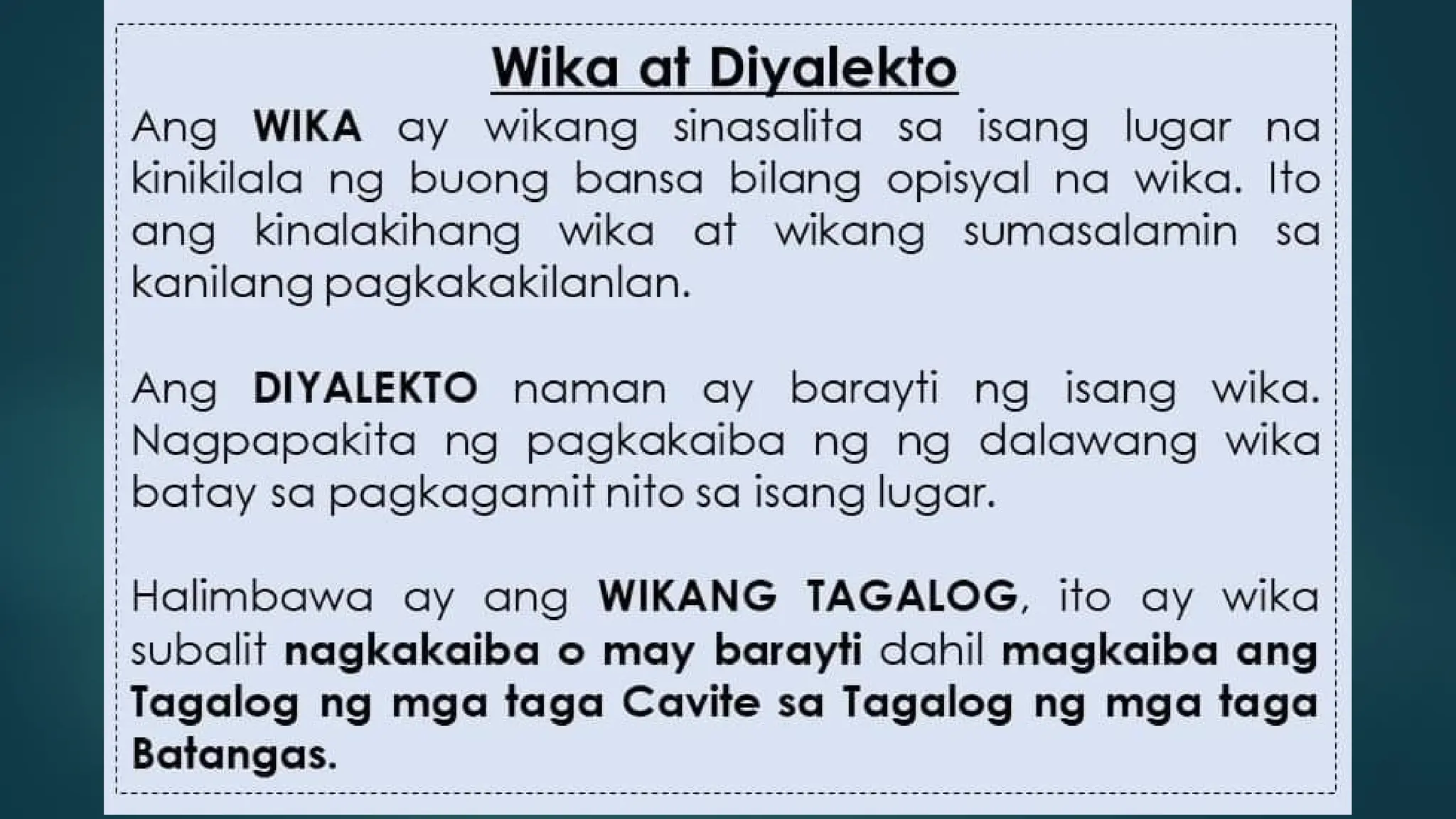 ANG MGA WIKA AT DIYALEKTO SA MGA LALAWIGAN.pptx
