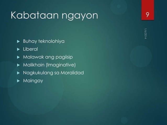 Ang modernong pananaw ng mga kabataan | PPTX