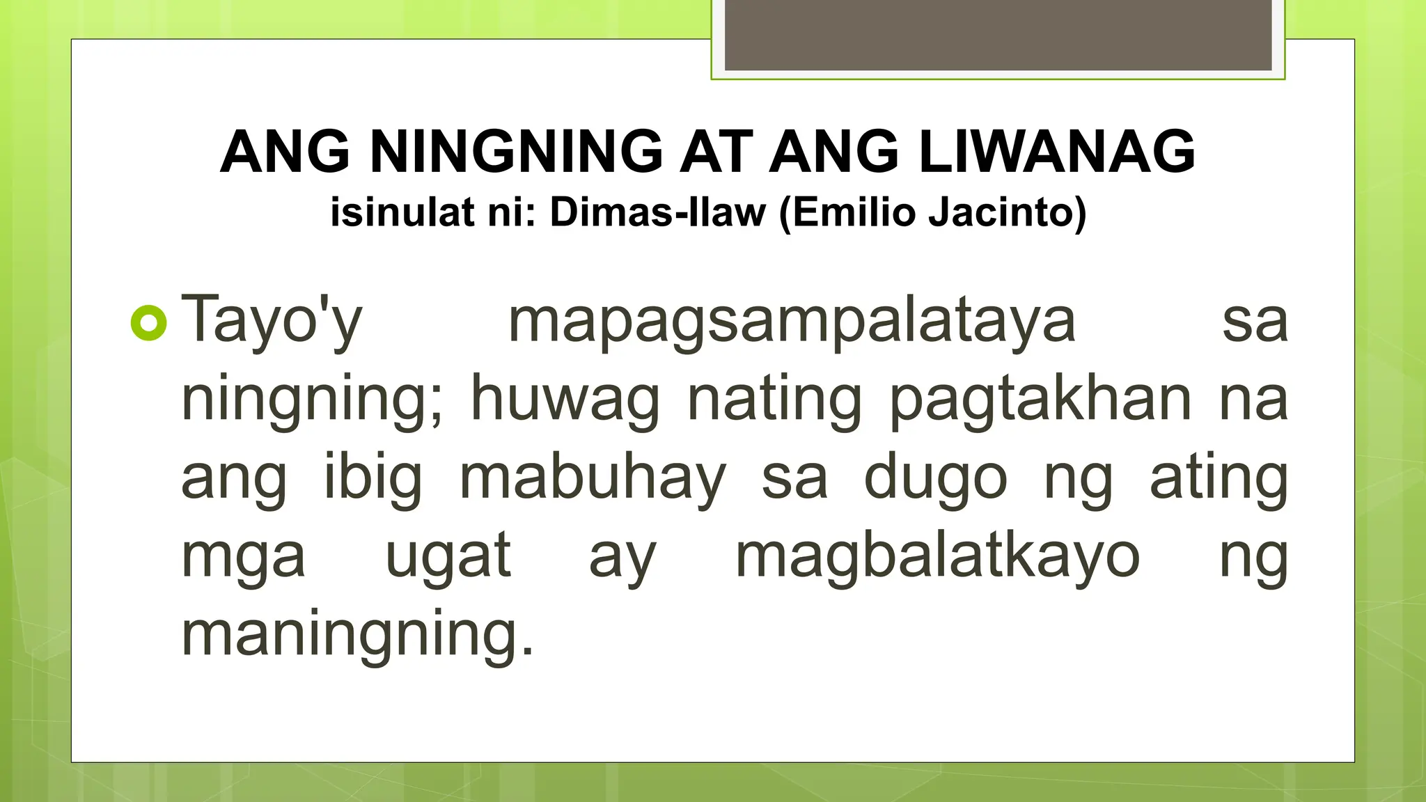 Ang Ningning at ang Liwanag ni Jacinto.ppt