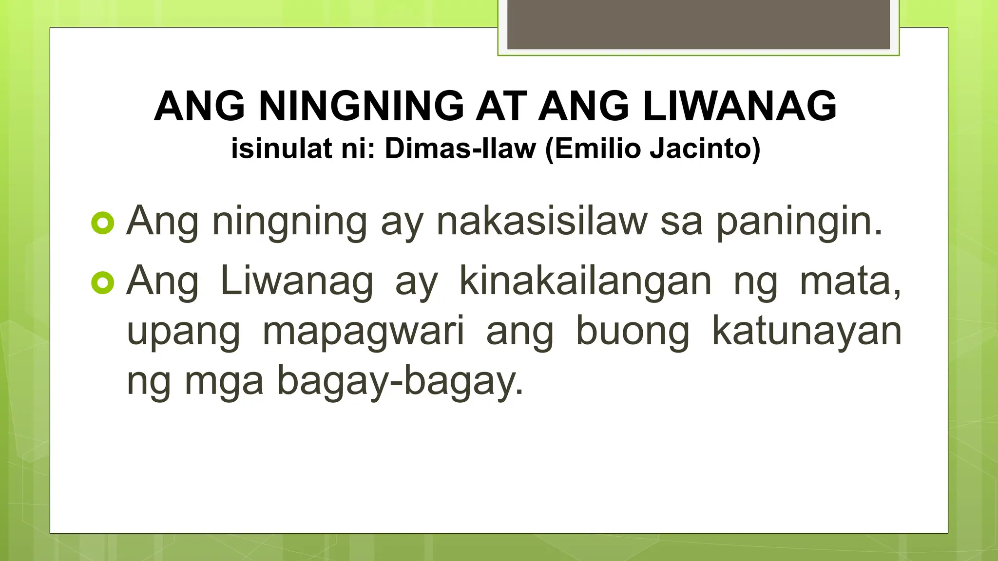 Ang Ningning at ang Liwanag ni Jacinto.ppt