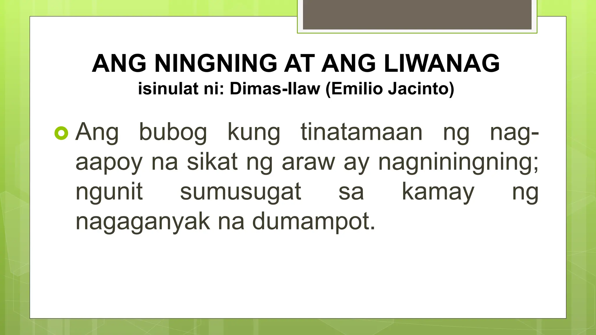 Ang Ningning at ang Liwanag ni Jacinto.ppt