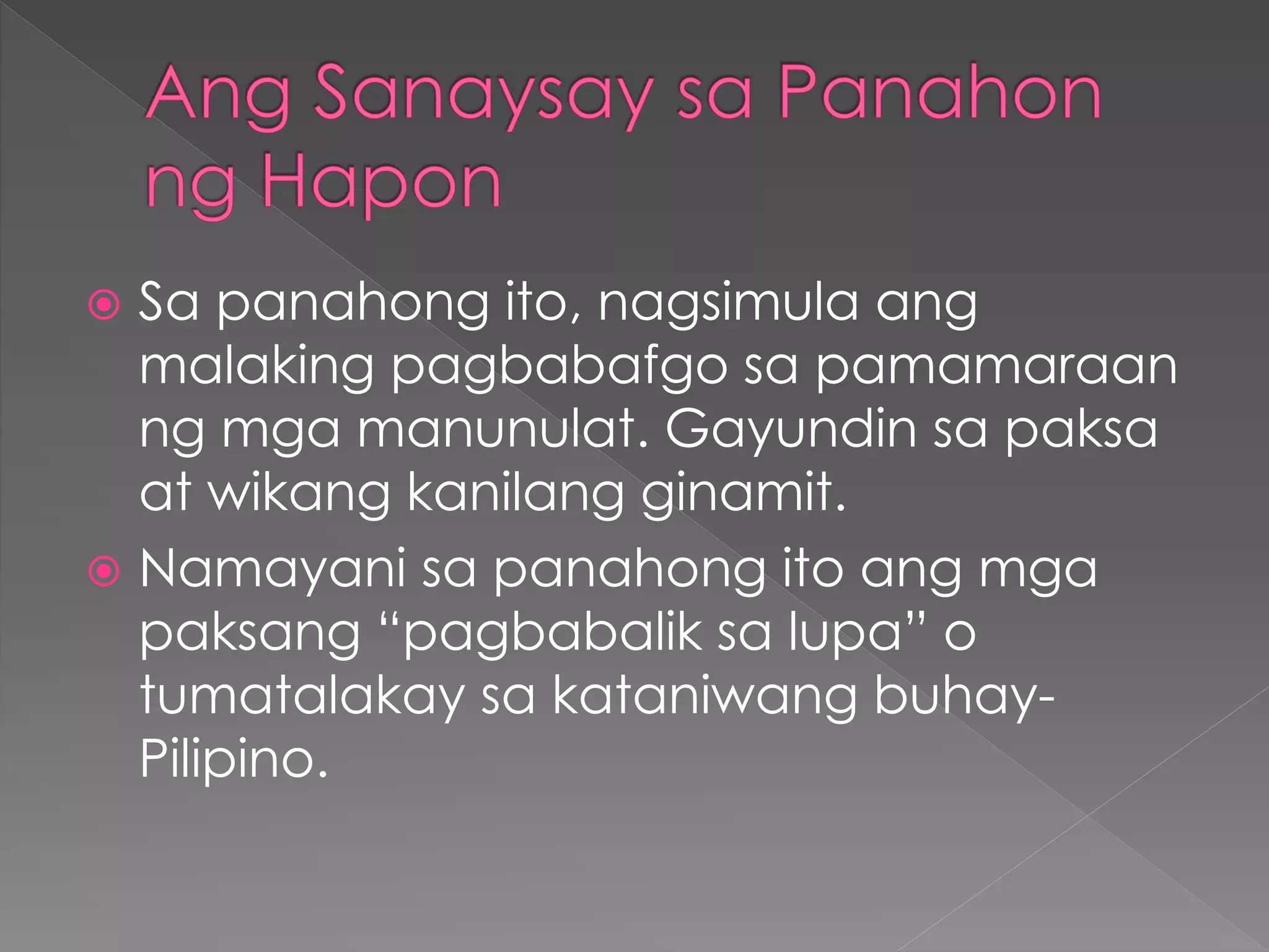 Ang nobela sa panahon ng hapon | PPTX