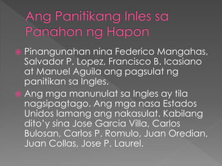 Ang nobela sa panahon ng hapon | PPTX