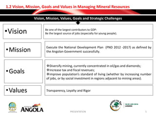 Republic of Angola: Governmental Strategy for its Mining Sector | PPTX