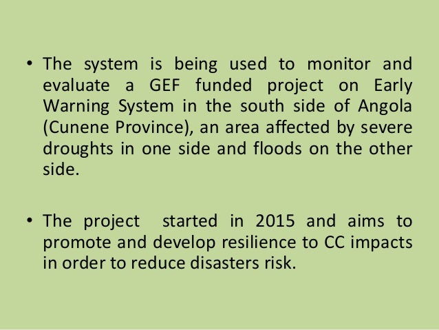 Monitoring And Evaluation System For Adaptation Projects