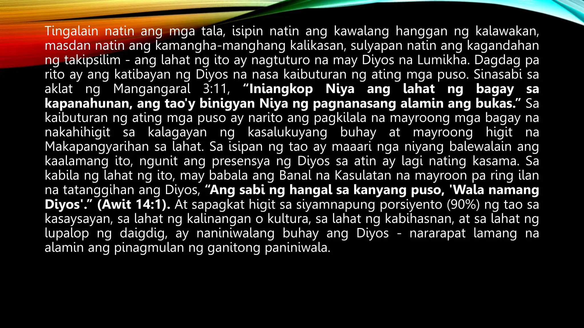 Alamin ang mga Katibayan may Kinalaman sa Existence ng Diyos | PPTX
