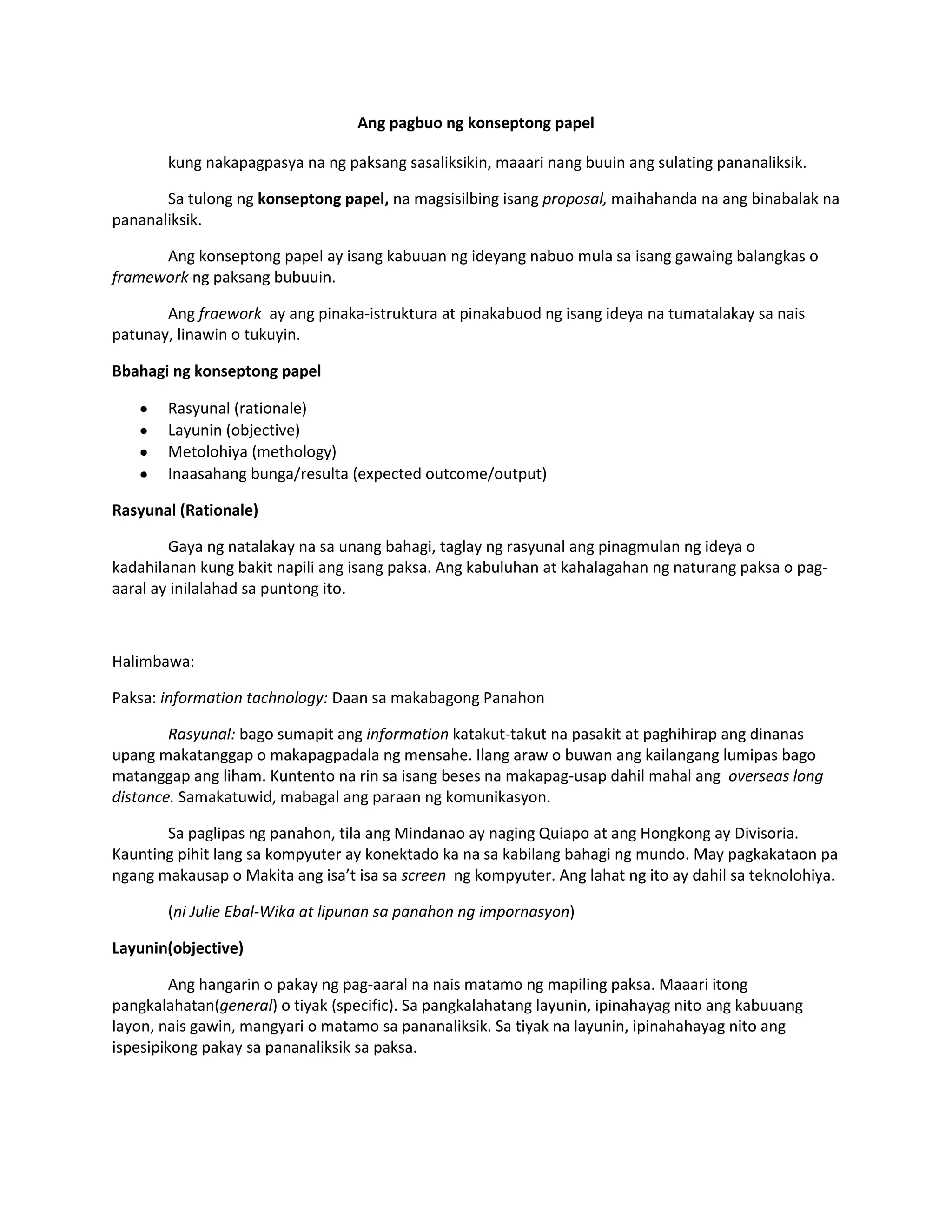 Ang Pagbuo Ng Konseptong Papel | DOCX