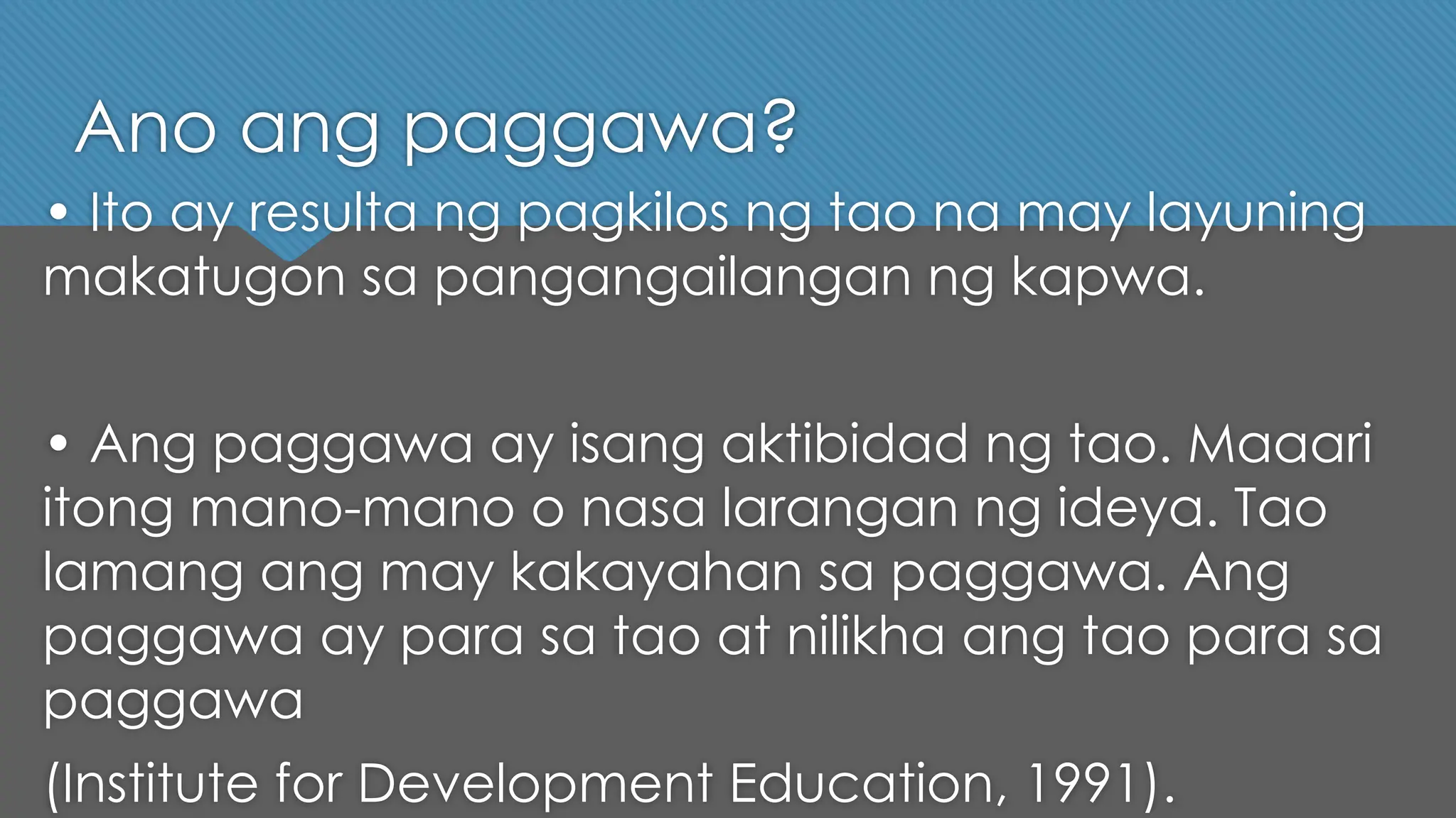ANG PAGGAWA BILANG PAGLILINGKOD AT PAGTAGUYOD NG DIGNIDAD NG TAO .pptx