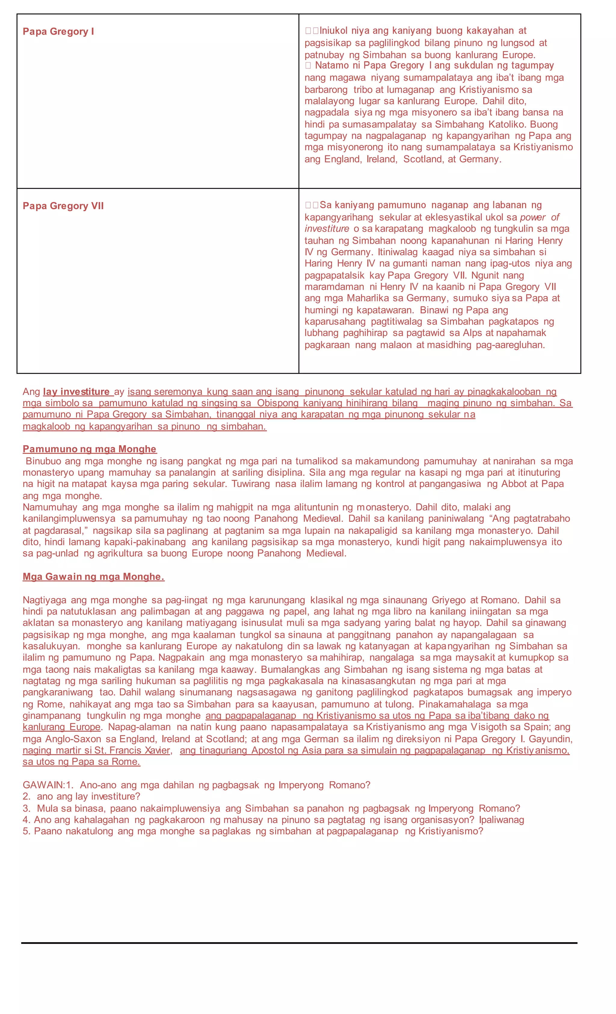 Ang paghina at tuluyang pagbagsak ng imperyo | DOCX