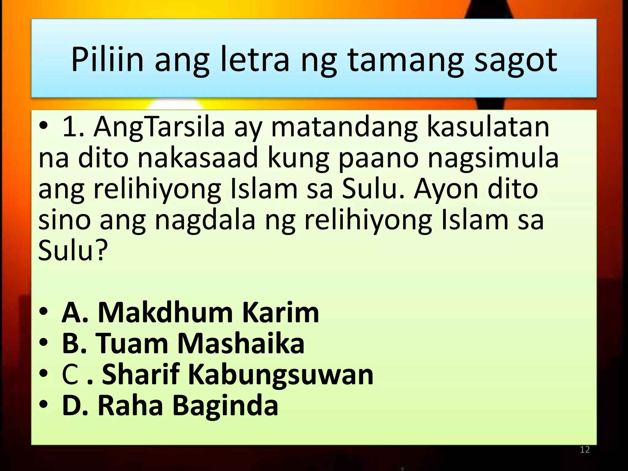 Ang paglaganap ng relihiyong islam | PPTX