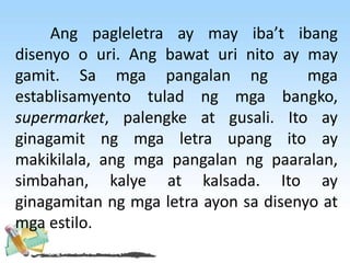 Ang pagleletra | PPTX
