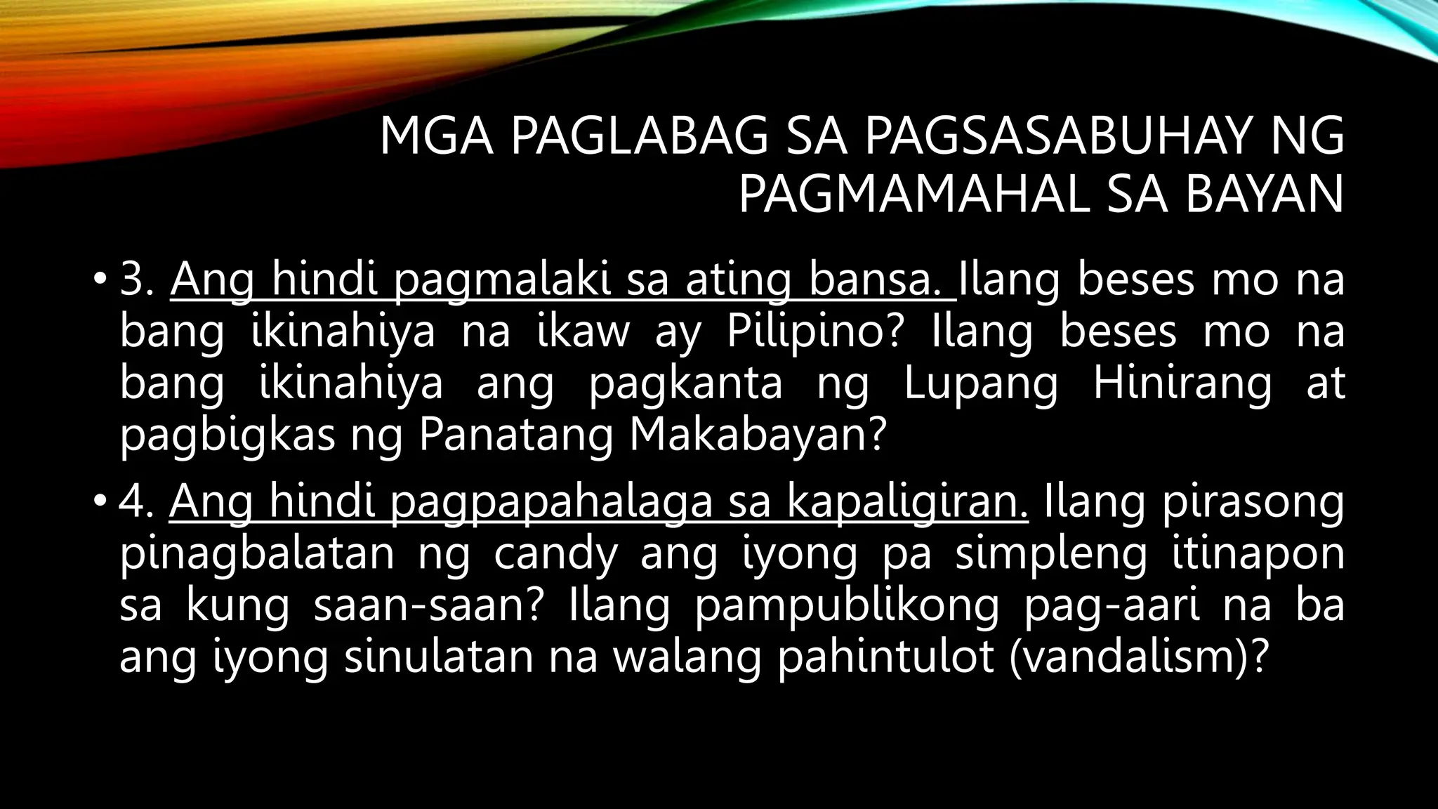 Ang Pagmamahal at pagpapahalaga sa Bayan.pptx