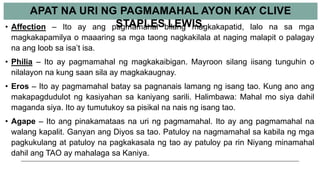 Ang Pagmamahal sa Diyos at Kapuwa ang Tunay na Pananampalataya.pptx