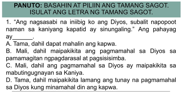 Ang Pagmamahal sa Diyos at Kapuwa ang Tunay na Pananampalataya.pptx