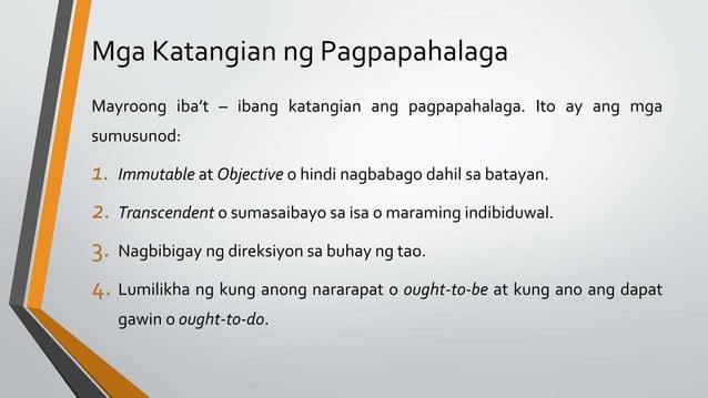 Ang Pagpapahalaga o Values | PPTX