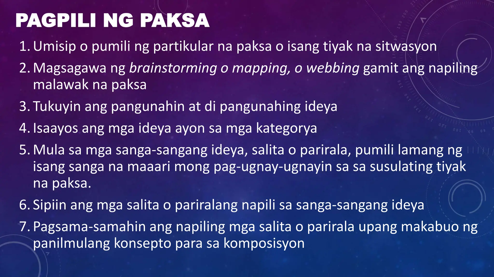 ANG PagPILI NG PAKSA AT ORGANISASYON NG TALATA.pptx