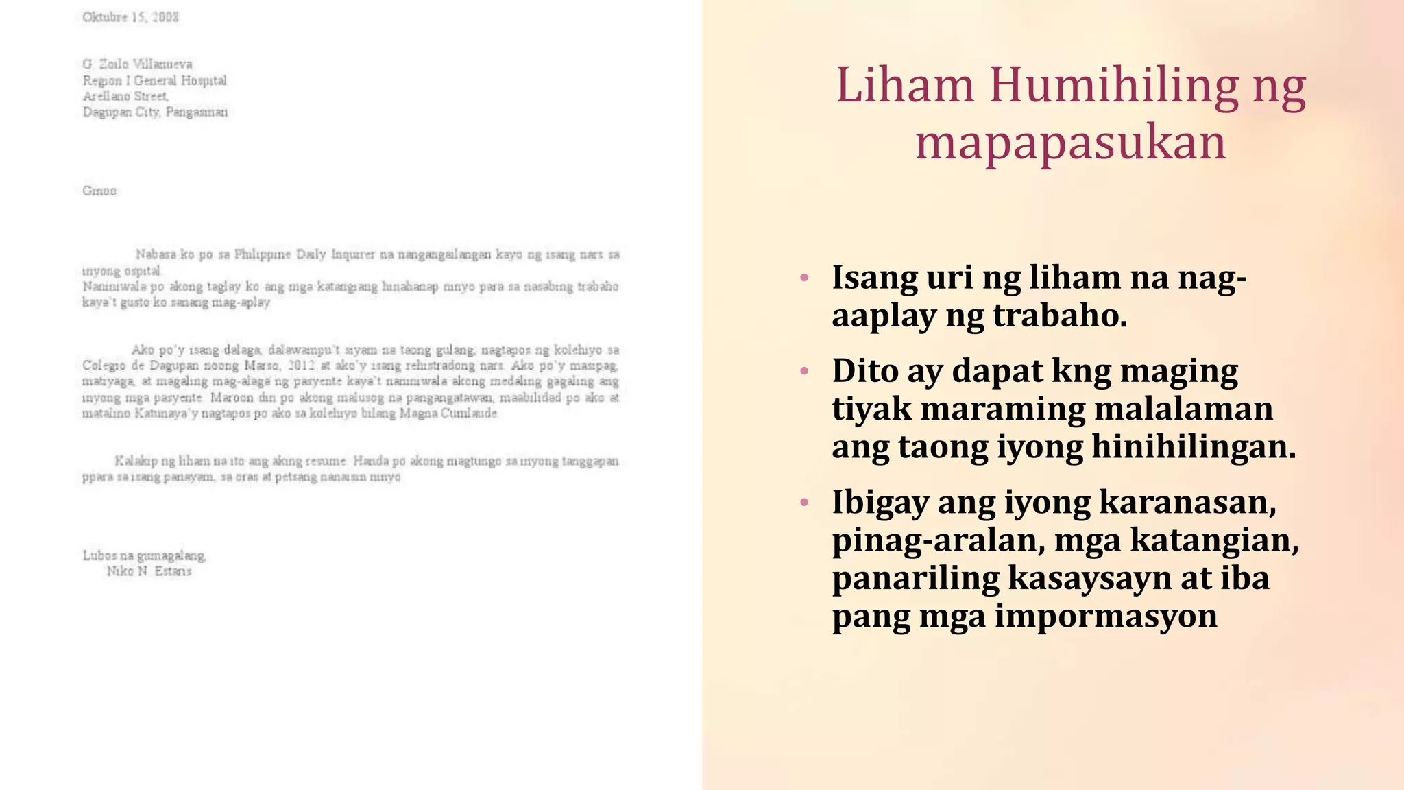 Ang pagsulat ng liham | PPTX
