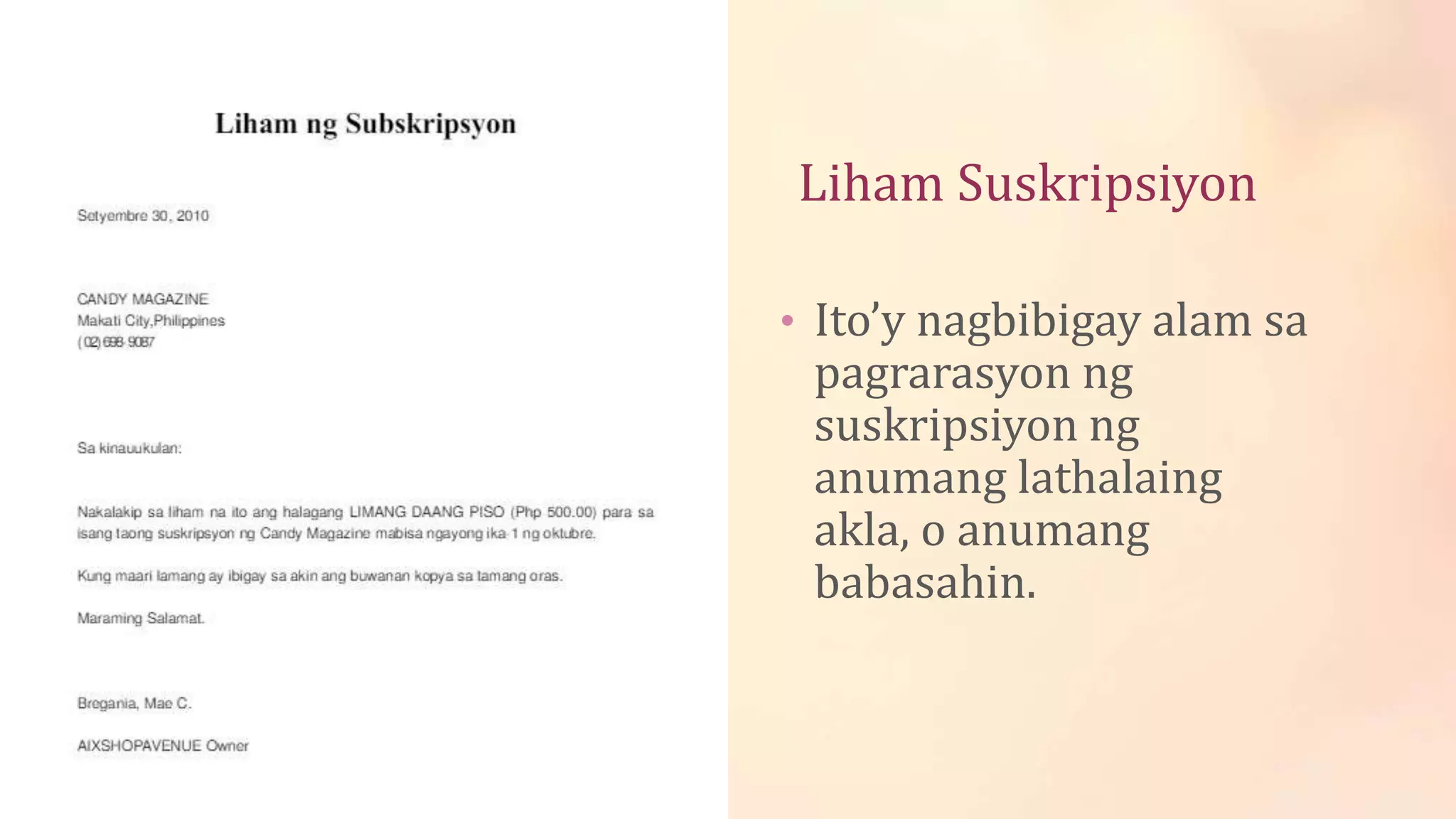 Ang pagsulat ng liham | PPTX