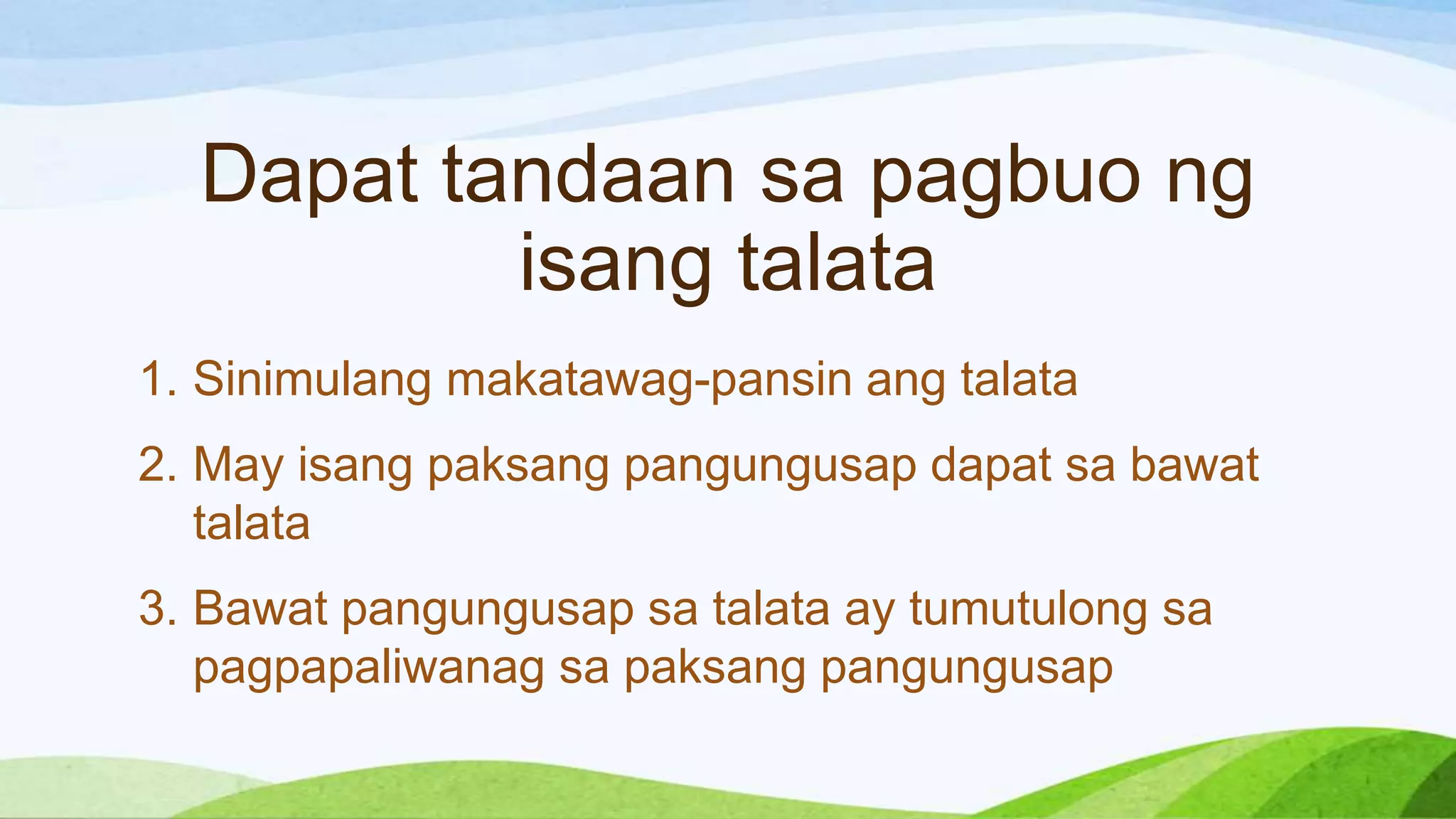 Ang pagtatalata | PPTX