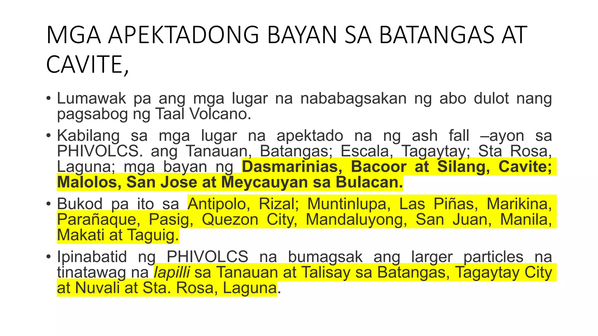 Ang paksabog ng bulkang taal | PDF