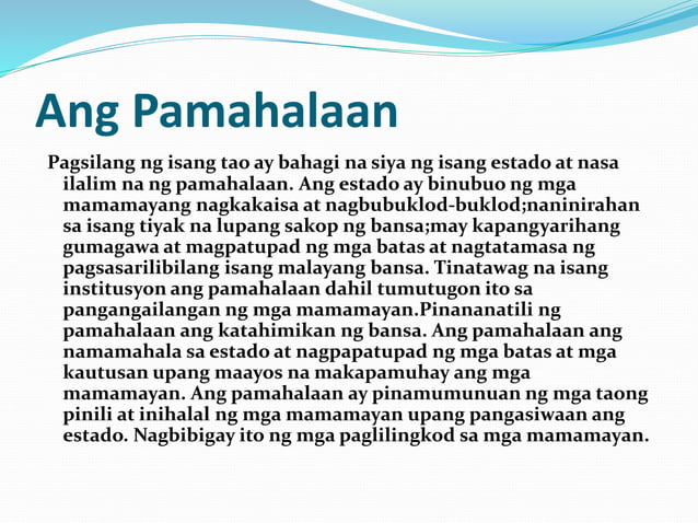 Ang pamahalaan ng pilipinas | PPTX