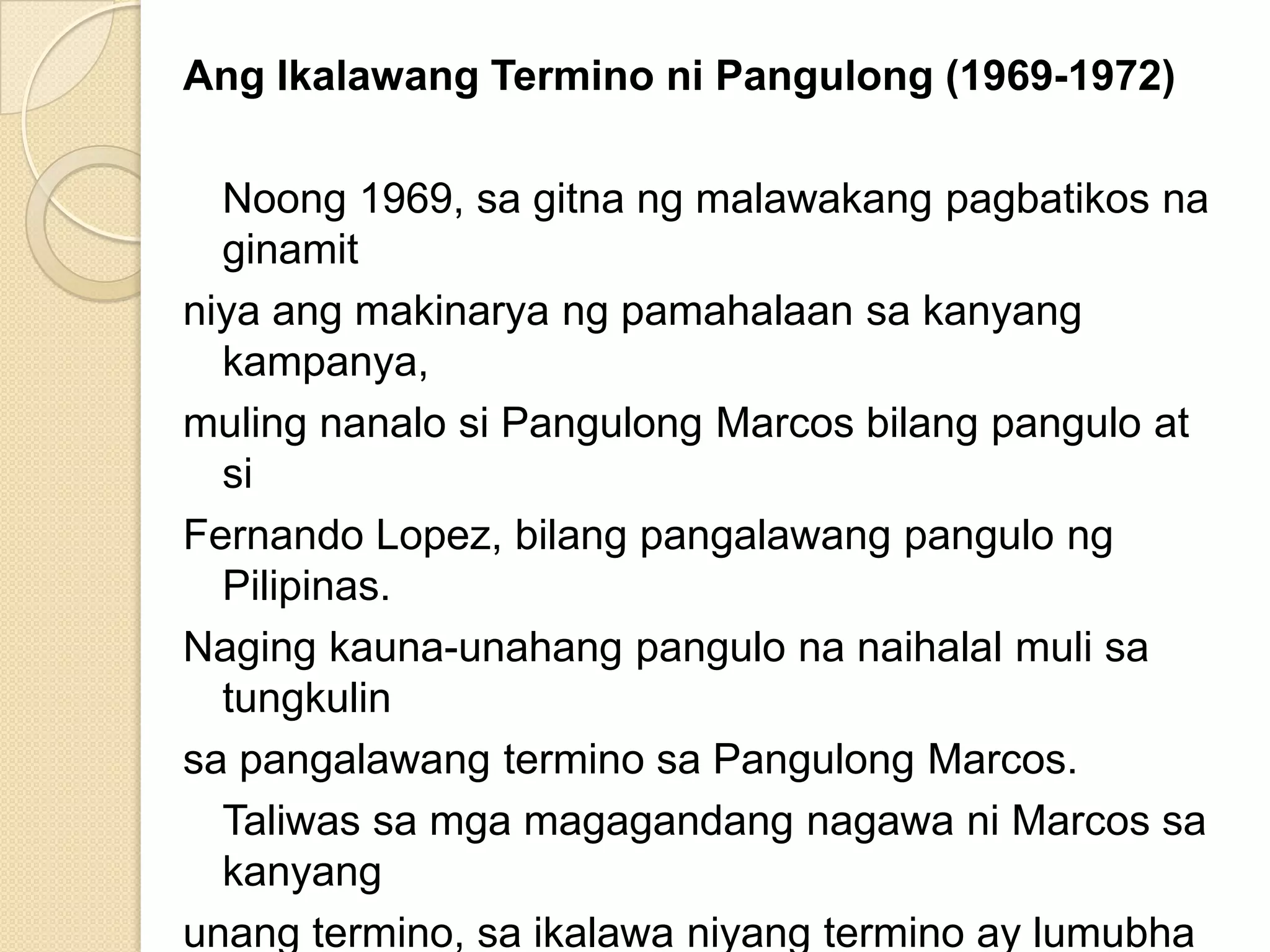 Ang pamamahala ni ferdinand marcos | PPTX