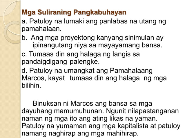 Ang pamamahala ni ferdinand marcos | PPTX