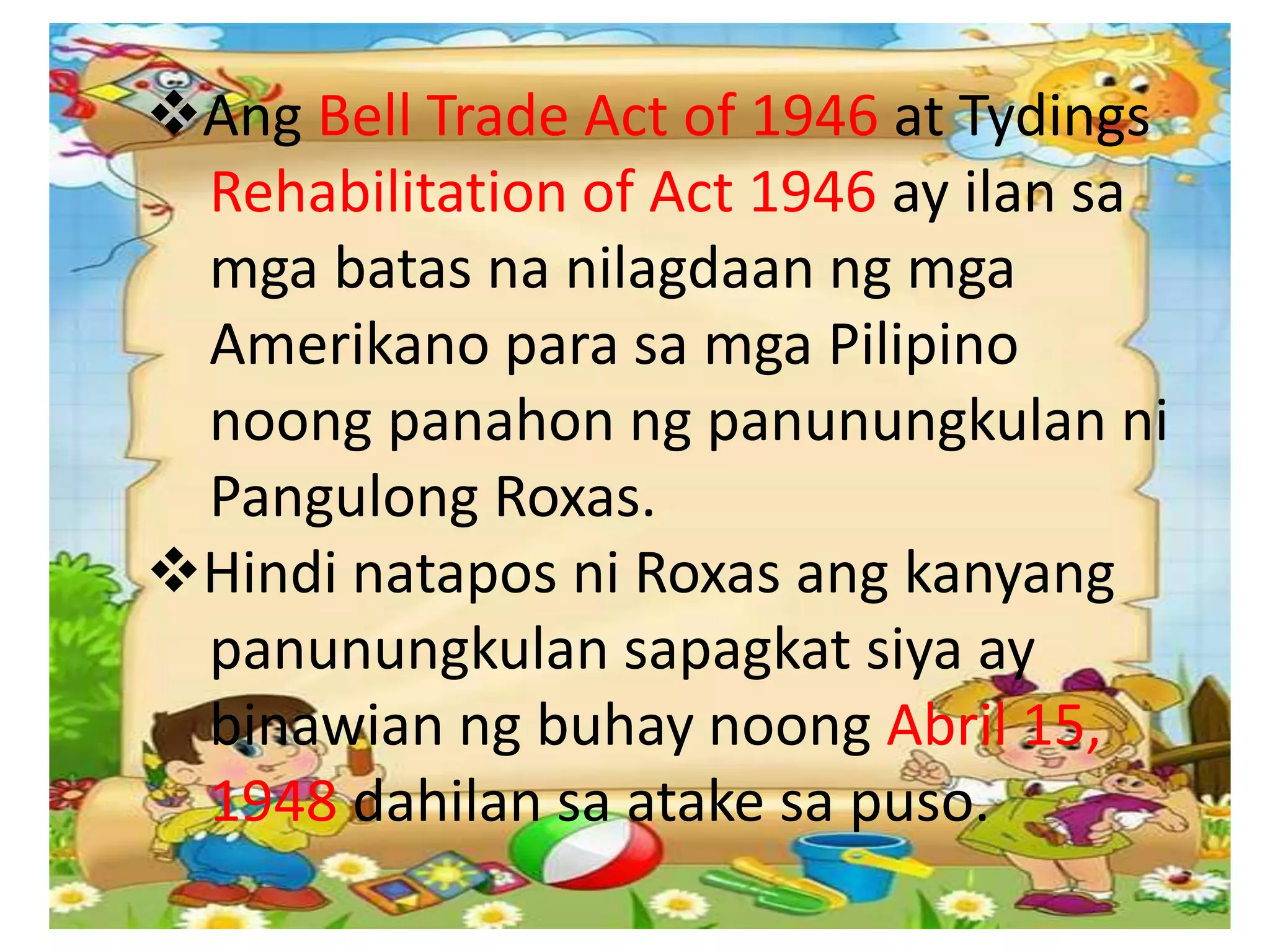 ANG PAMAMAHALA NI MANUEL ROXAS (1).pptx