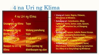 Ang Panahon at Klima sa mga Lalawigan | PPTX