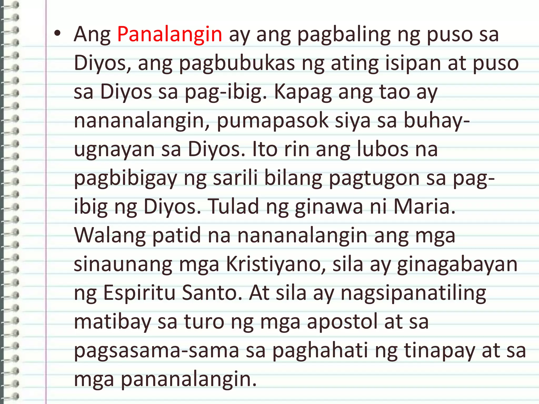 Ang Panalangin ng Buhay Kristiano | PPTX