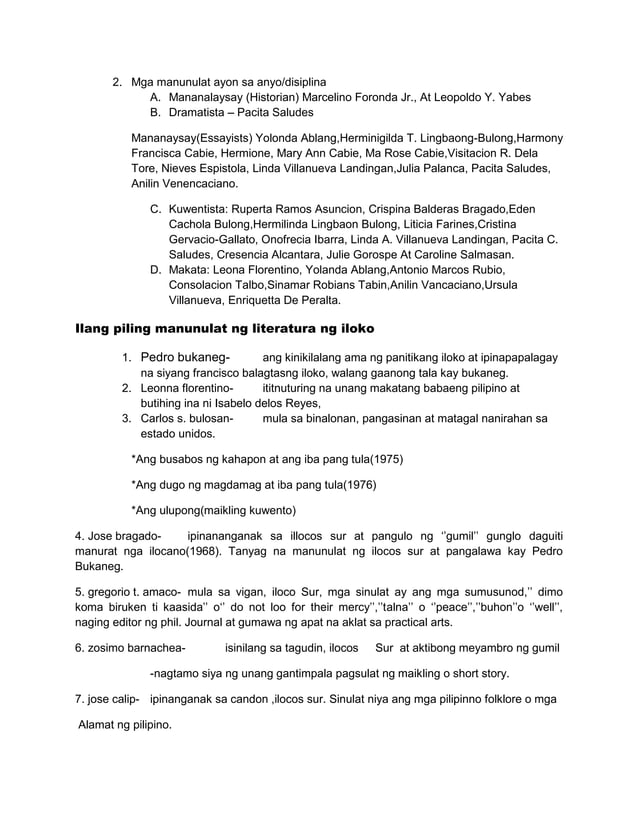 ang panitikan ng rehiyon 1 | DOCX