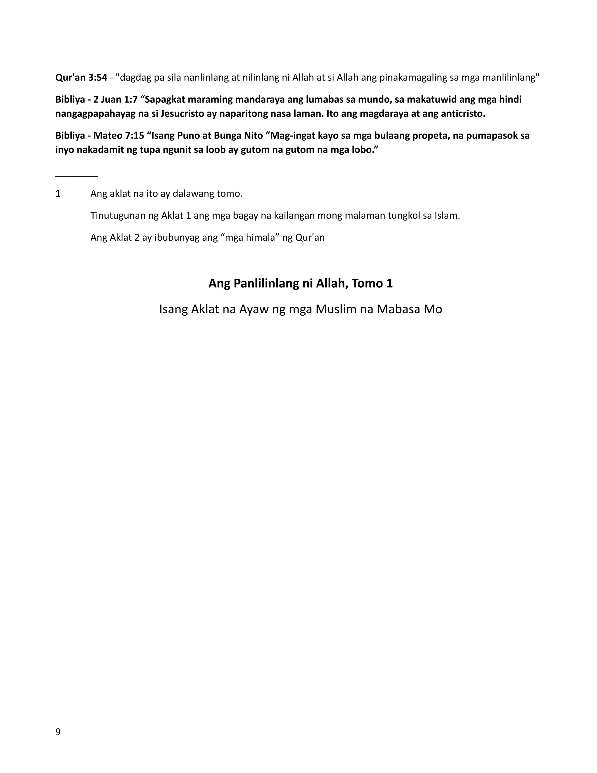 Deception of Allah (TAGALOG) | PDF