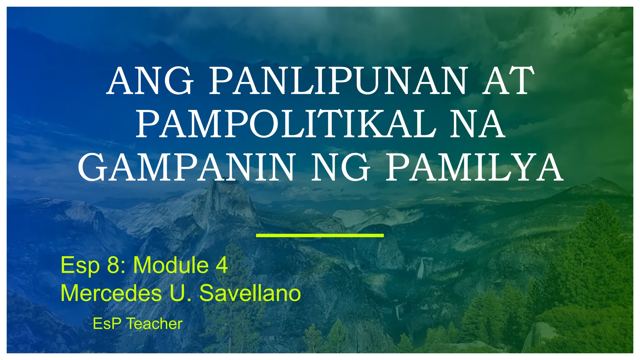 ANG PANLIPUNAN AT PAMPOLITIKAL NA GAMPANIN NG PAMILYA.pptx