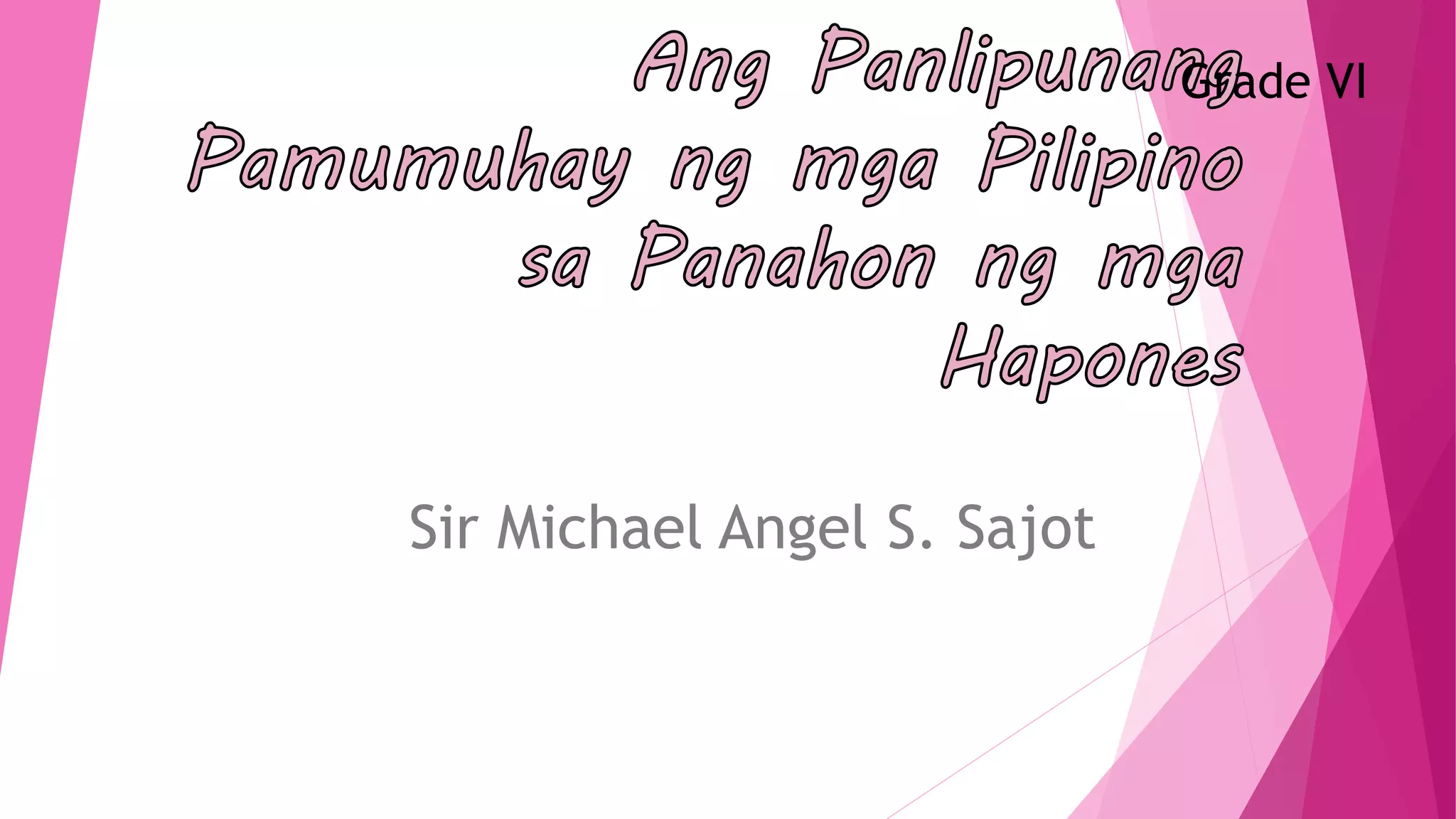 Pamumuhay ng mga pilipino sa panahon ng mga Hapones | PPTX