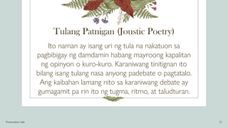 Ang Panulaang Pilipino at mga Elemento Nito | PDF