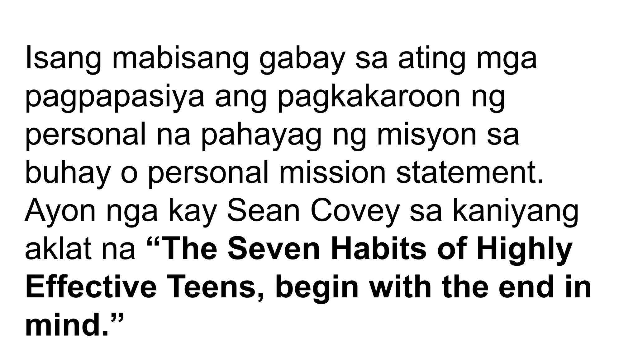Ang Personal na Pahayag ng Misyon sa Buhay.pptx