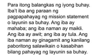 Ang Personal na Pahayag ng Misyon sa Buhay.pptx