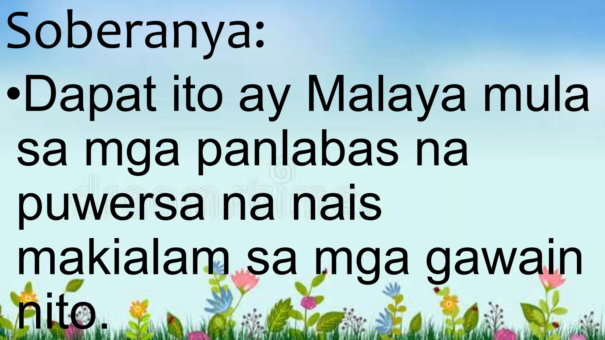 Ang pilipinas bilang bansang soberano | PPTX
