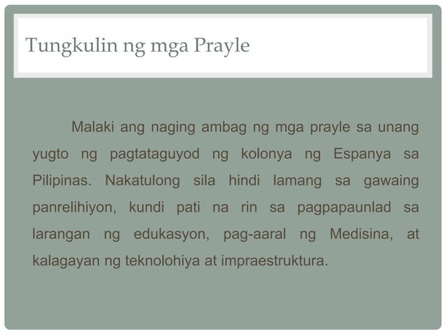 Ang Pilipinas sa Ilalim ng Pamamahala ng mga Prayle | PPTX