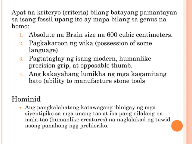 Ang Pinagmulan ng mga Unang Tao sa Daigdig - Kasaysayan ng Daigdig Grade 8 | PDF