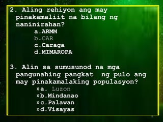 Ang populasyon ng bawat rehiyon sa bansa | PPTX