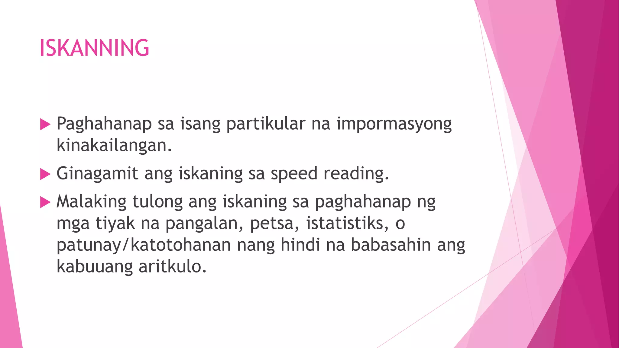 Ang Pagbasa ng mga Tekstong Akademiko at Iskema bilang Pagbasa | PPTX