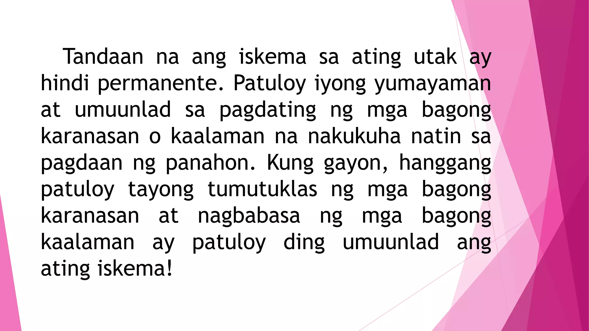 Ang Pagbasa ng mga Tekstong Akademiko at Iskema bilang Pagbasa | PPTX